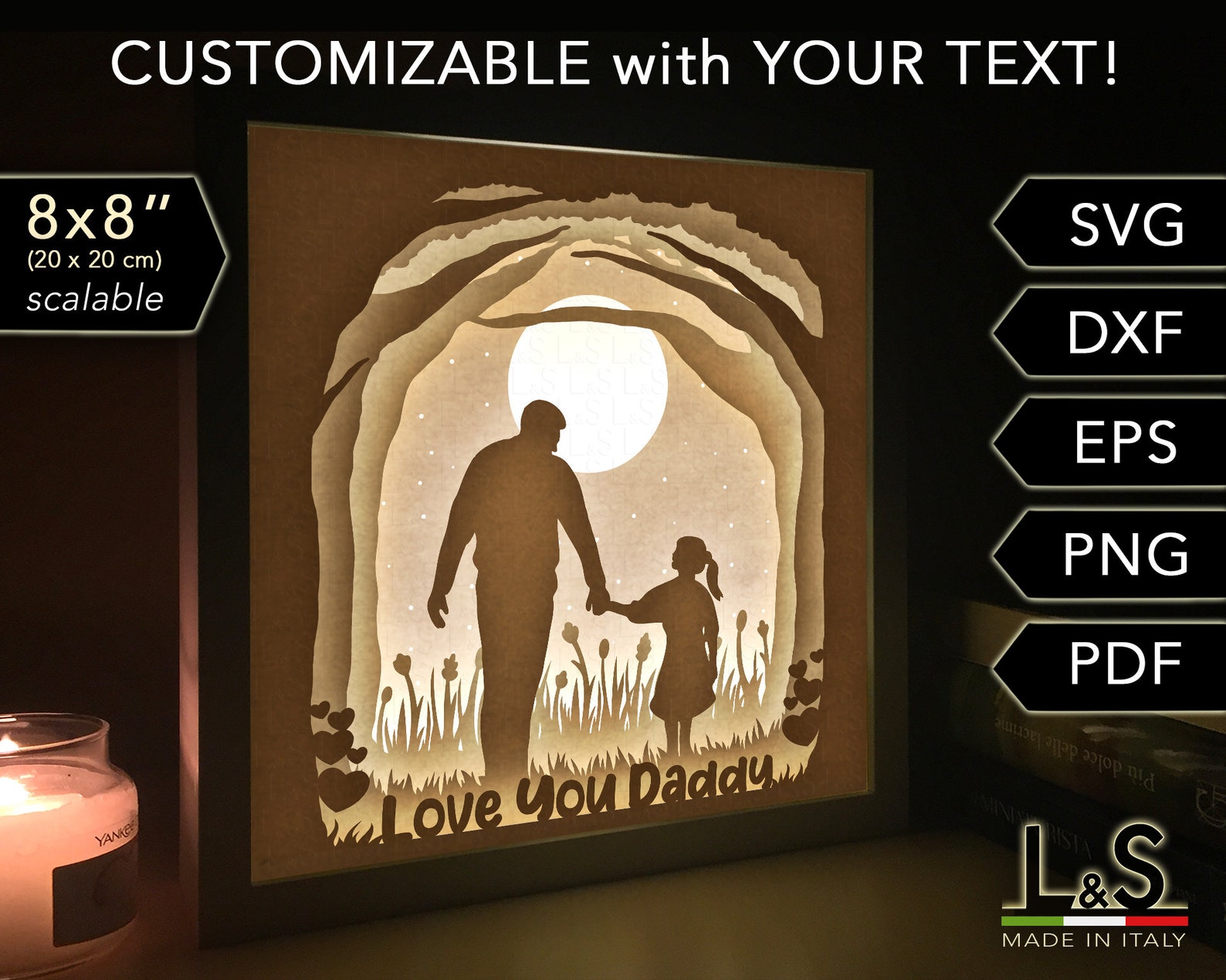 Customizable Dad Shadow Box Svg Files for Cricut Layered | Etsy