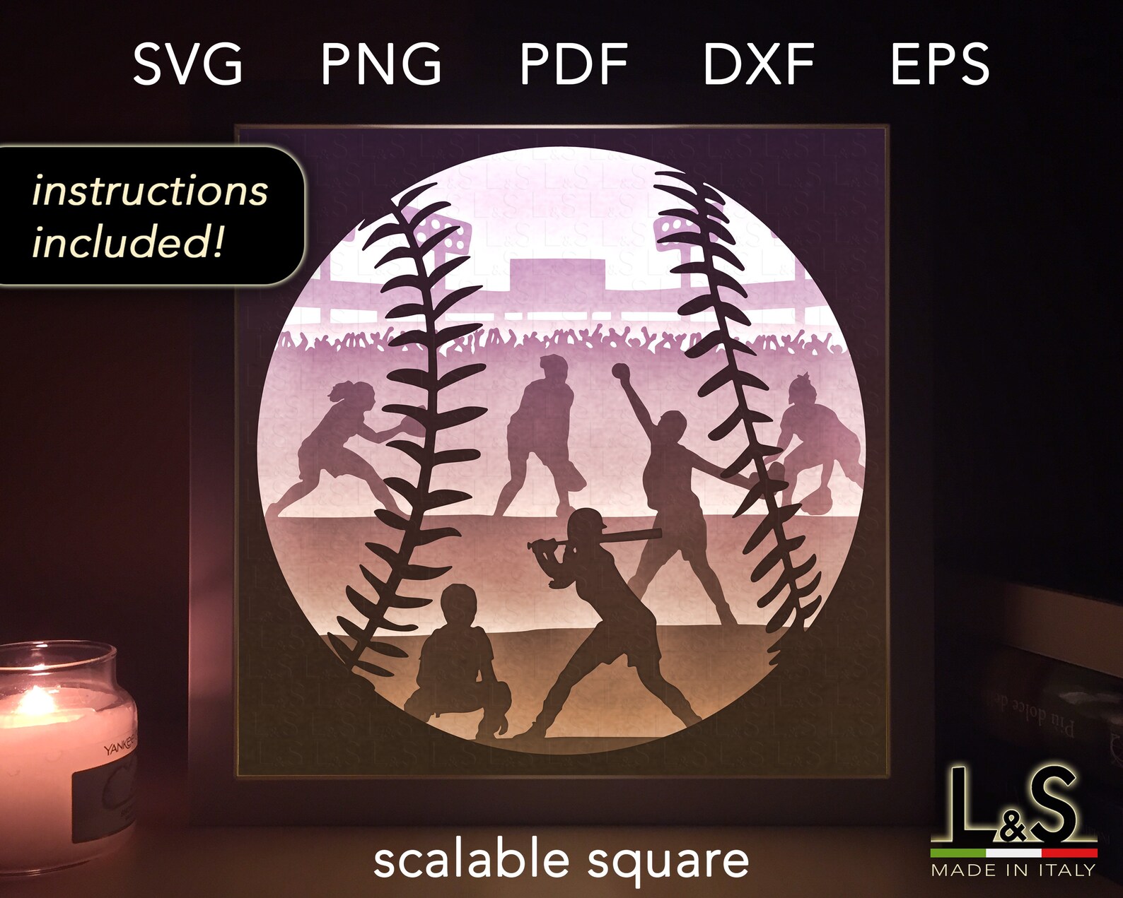 Softball Shadowbox Svg Layered Sports Shadow Box Svg Files - Etsy