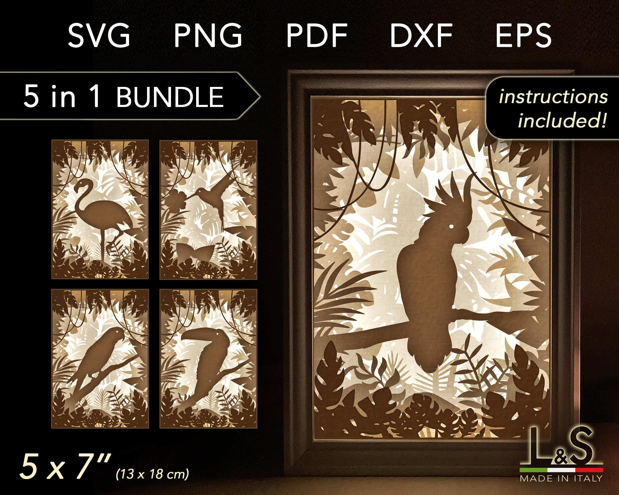 Bird Shadow Box Template Lighted Shadow Box Svg Bundle Paper - Etsy