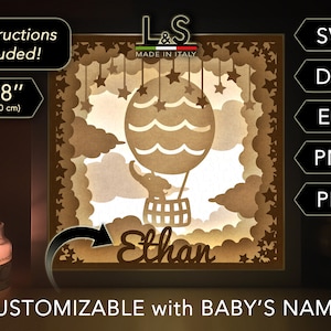 Customizable Baby Shadow Box Svg Bundle, 3D Nursery Shadowbox Art ...