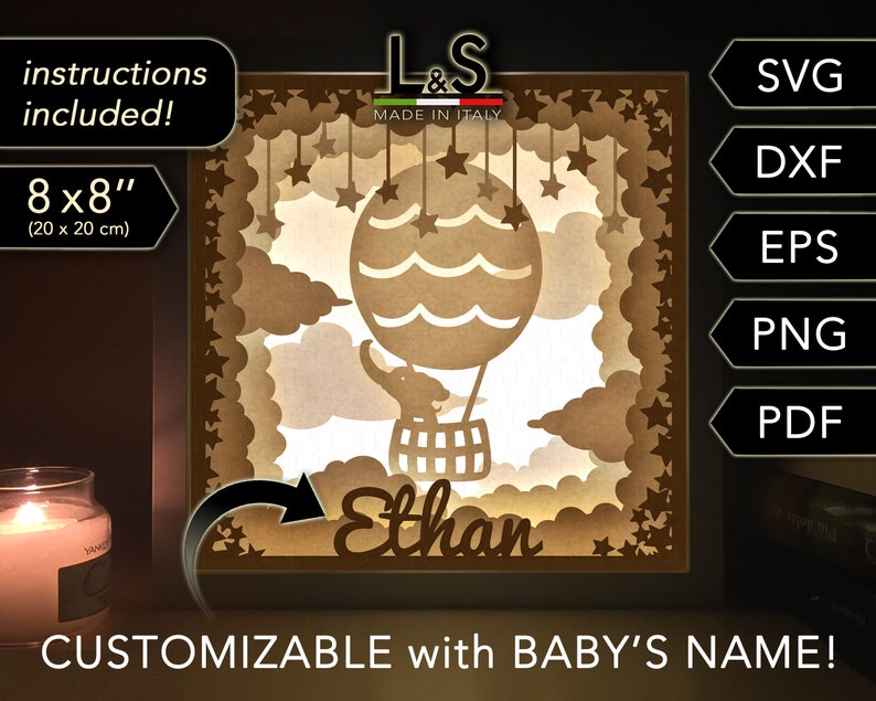 Customizable Baby Shadow Box Svg Bundle, 3D Nursery Shadowbox Art ...