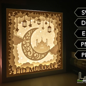 Ramadan Shadow Box Svg Cricut, 3D Lightbox Svg, Islamic Shadowbox ...