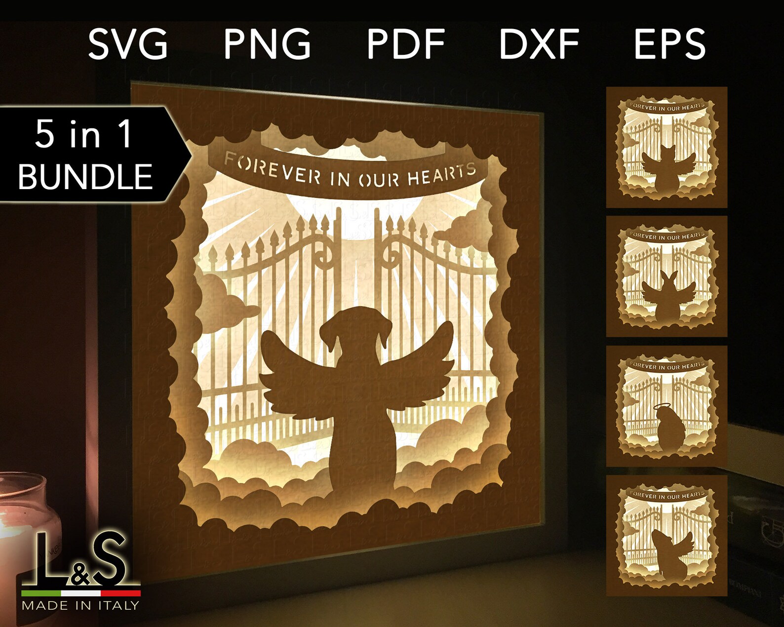 Pet Memorial Shadow Box Bundle Layered Dog Shadow Box Svg - Etsy