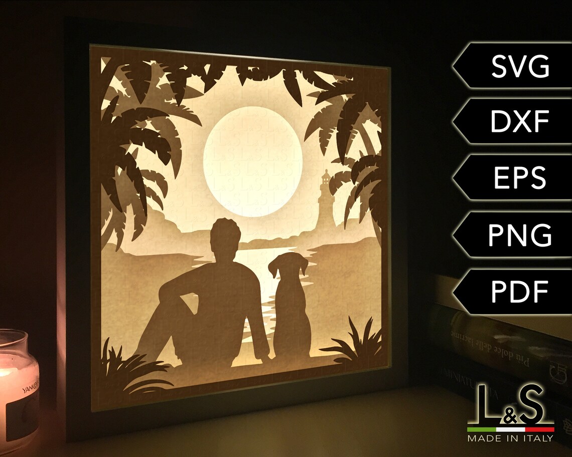 Dog Shadow Box Svg Cricut, Papercut Lightbox Svg, 3D Shadowbox Designs ...