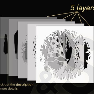 Autumn Gnome Shadow Box Svg, Paper Cut Fall Light Box Svg, 3D Layered ...