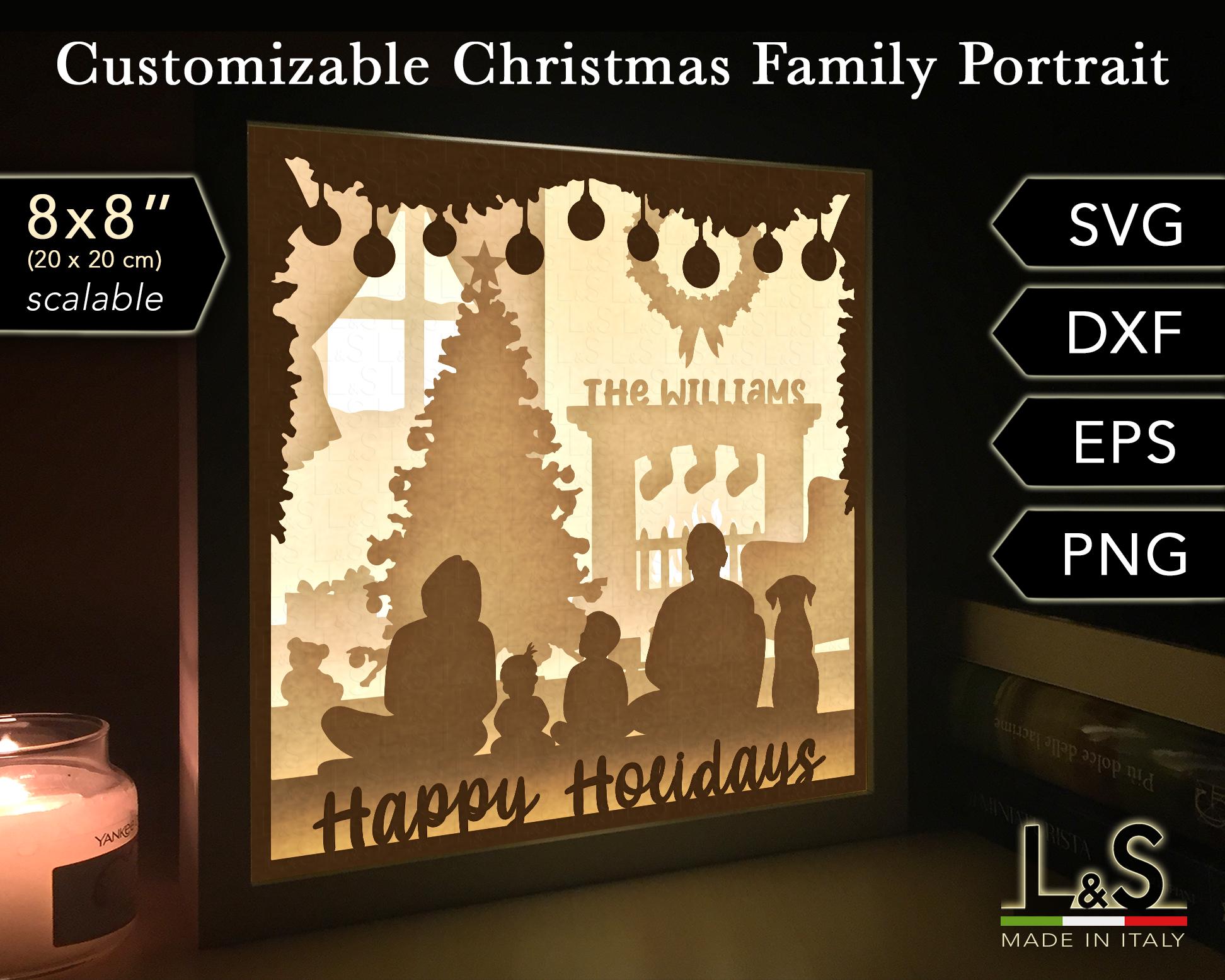 Customizable Family Shadow Box Svg Bundle, Family Shadowbox Template ...