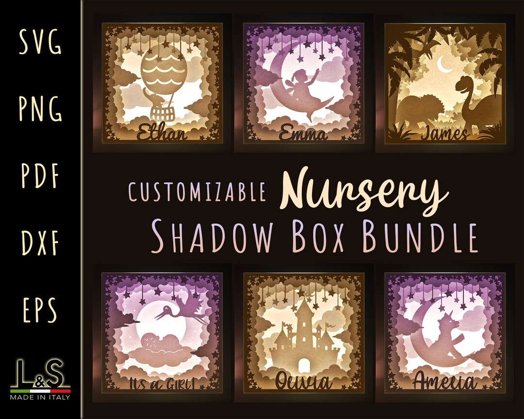 Customizable Baby Shadow Box Svg Bundle 3D Nursery Shadowbox - Etsy UK