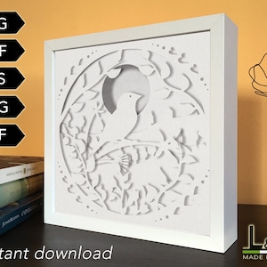 Layered Bird Shadow Box Svg Files for Cricut, Easter Shadow Box ...