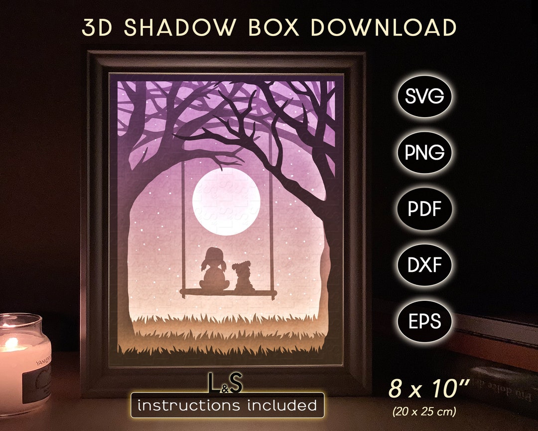 Baby Girl Shadow Box Svg Files for Cricut, Kids Shadowbox Template, 3D ...