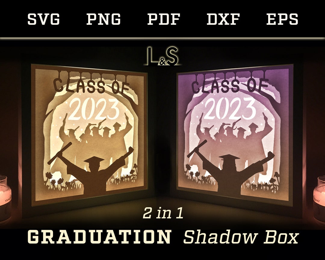Graduation Shadow Box Svg Cricut 3D Shadowbox Bundle - Etsy