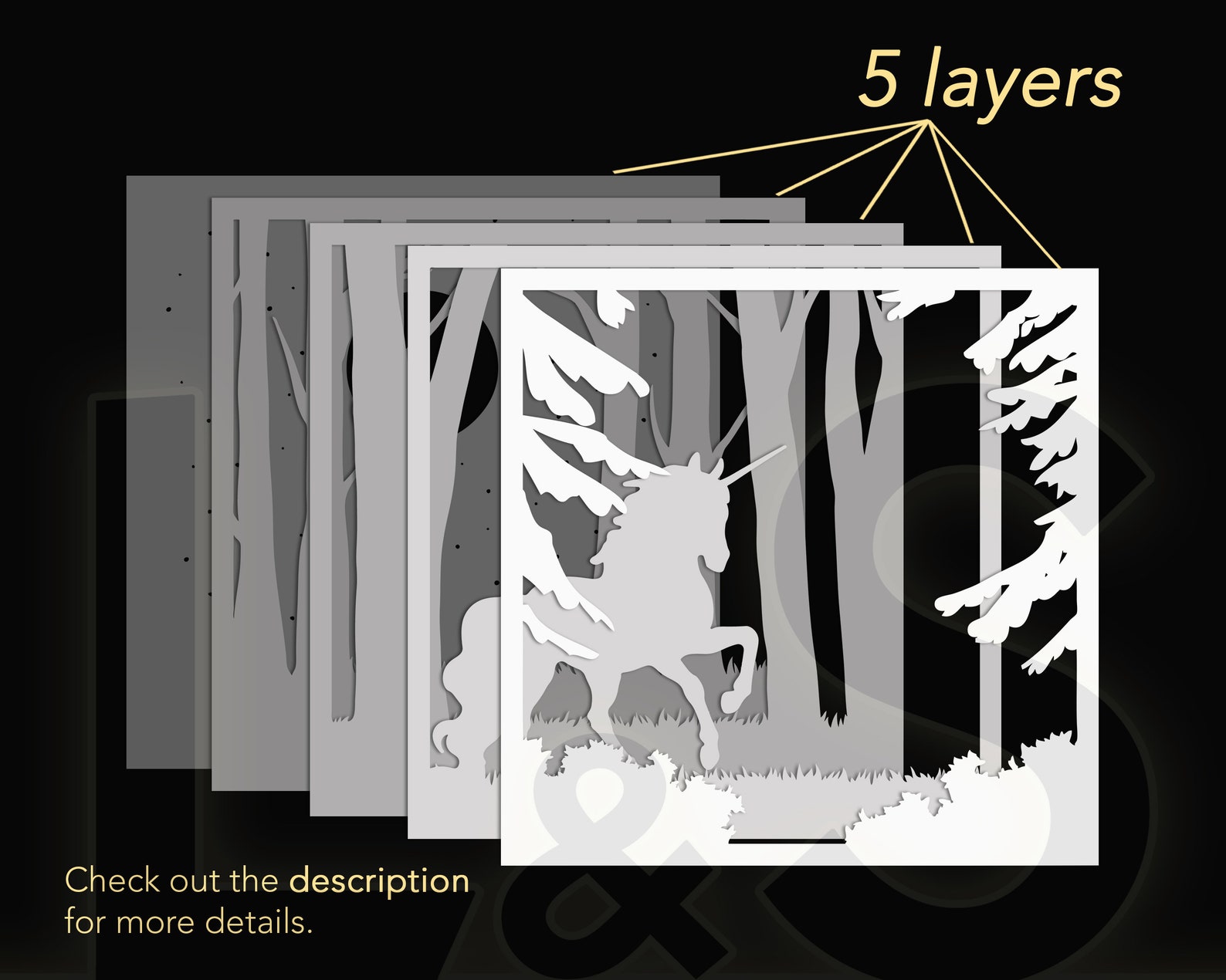 Layered Unicorn Shadow Box Svg Files for Cricut Paper Cut - Etsy