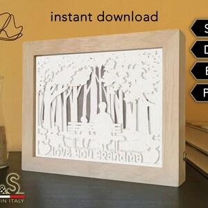 Love You Grandma Shadow Box Template, Grandmother Shadow Box Svg Cricut ...
