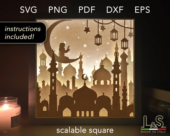 Ramadan Shadow Box Template Ramadan Svg Light Box Template | Etsy