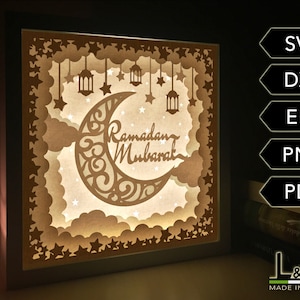 Ramadan Shadowbox Template, Islamic Shadow Box Svg Cricut, Lightbox Art ...
