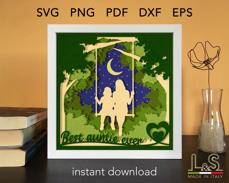 Aunt Shadow Box Svg Cricut, Papercut Lightbox Svg, 3D Mother's Day ...