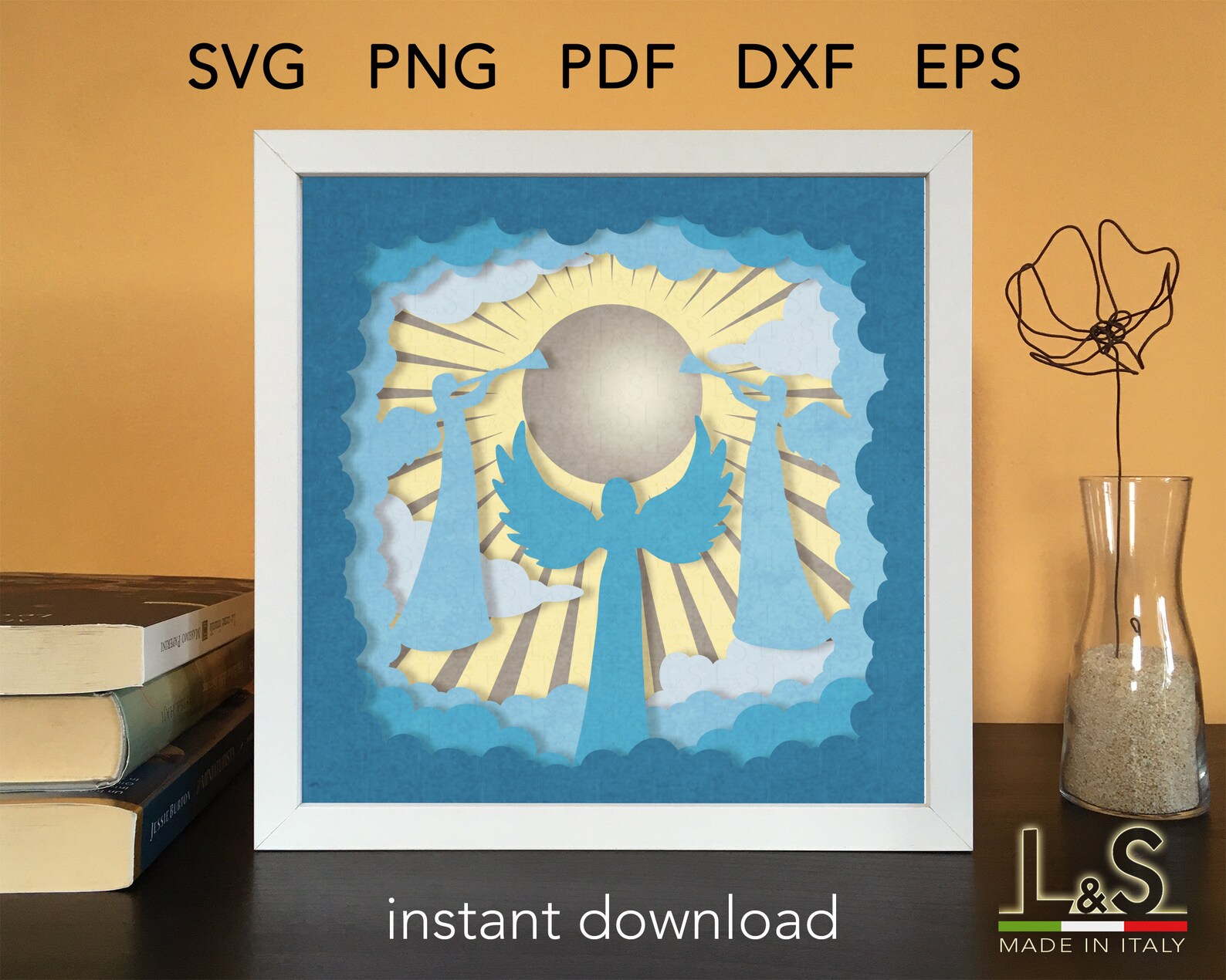 Angel Shadow Box Svg Files for Cricut Memorial Shadowbox Svg - Etsy