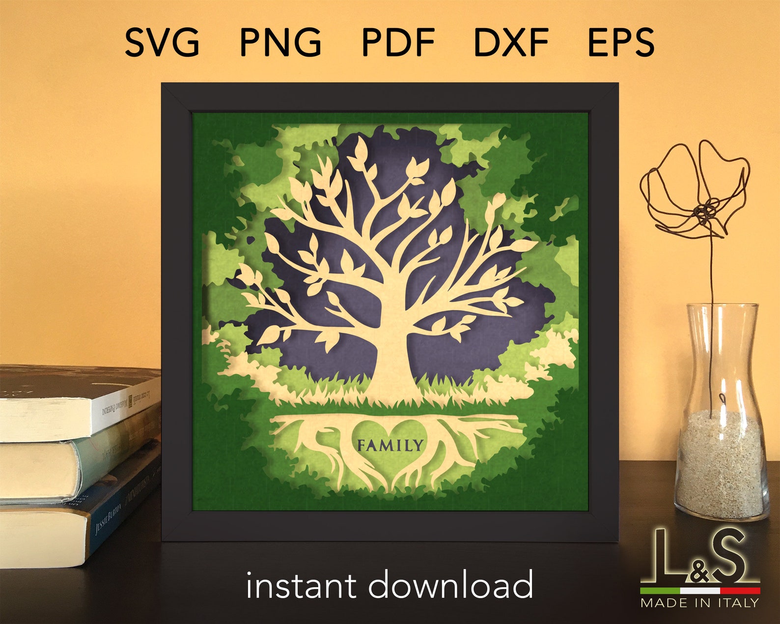 3D Family Tree Shadow Box Svg Cricut Paper Cut Light Box Svg - Etsy UK