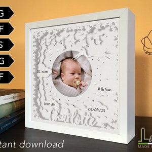 Customizable New Baby Shadow Box Svg Cricut, Newborn Shadowbox Svg ...
