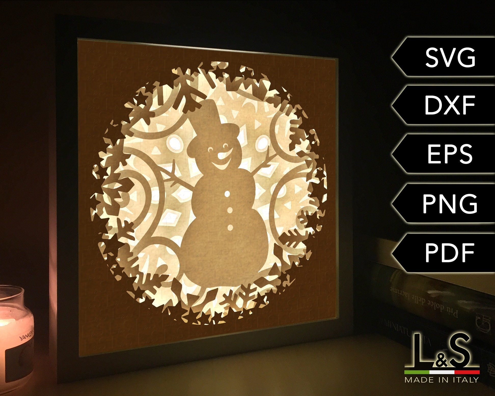 Christmas Light Box Svg Layered Christmas Shadow Box Designs - Etsy