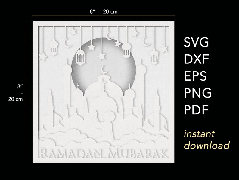 Ramadan Shadow Box Svg File, Ramadan Light Box Svg, Islamic Shadow Box ...