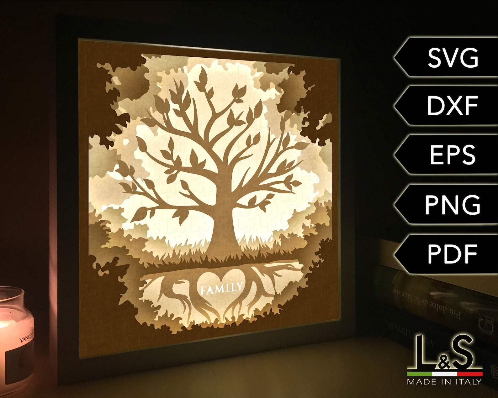 3D Family Tree Shadow Box Svg Cricut Paper Cut Light Box Svg - Etsy Sweden