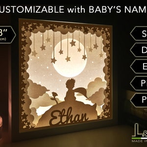 Customizable Baby Shadow Box Svg File for Cricut, 3D Light Box Svg ...