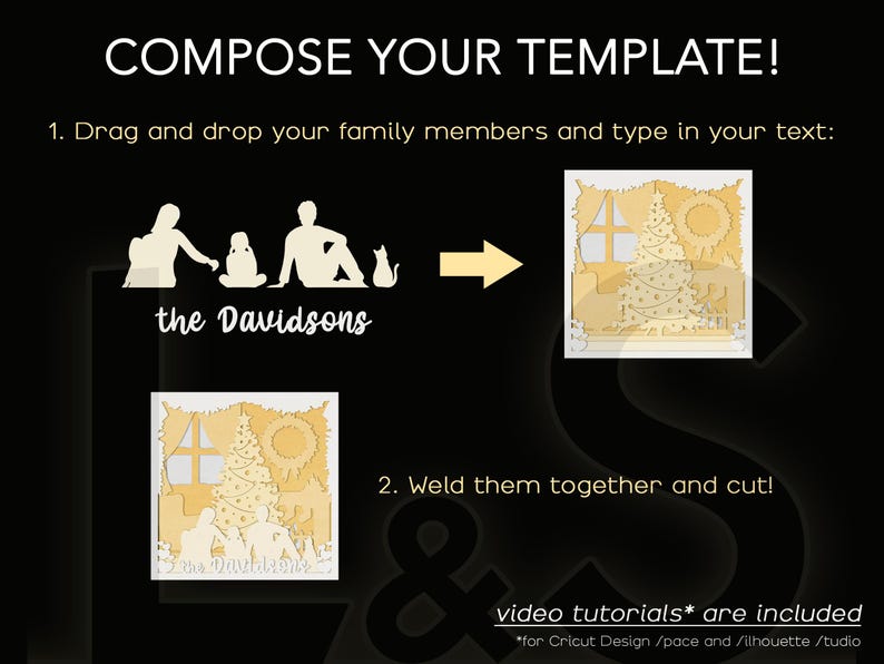 Customizable Family Shadow Box Svg Bundle, Family Shadowbox Template ...