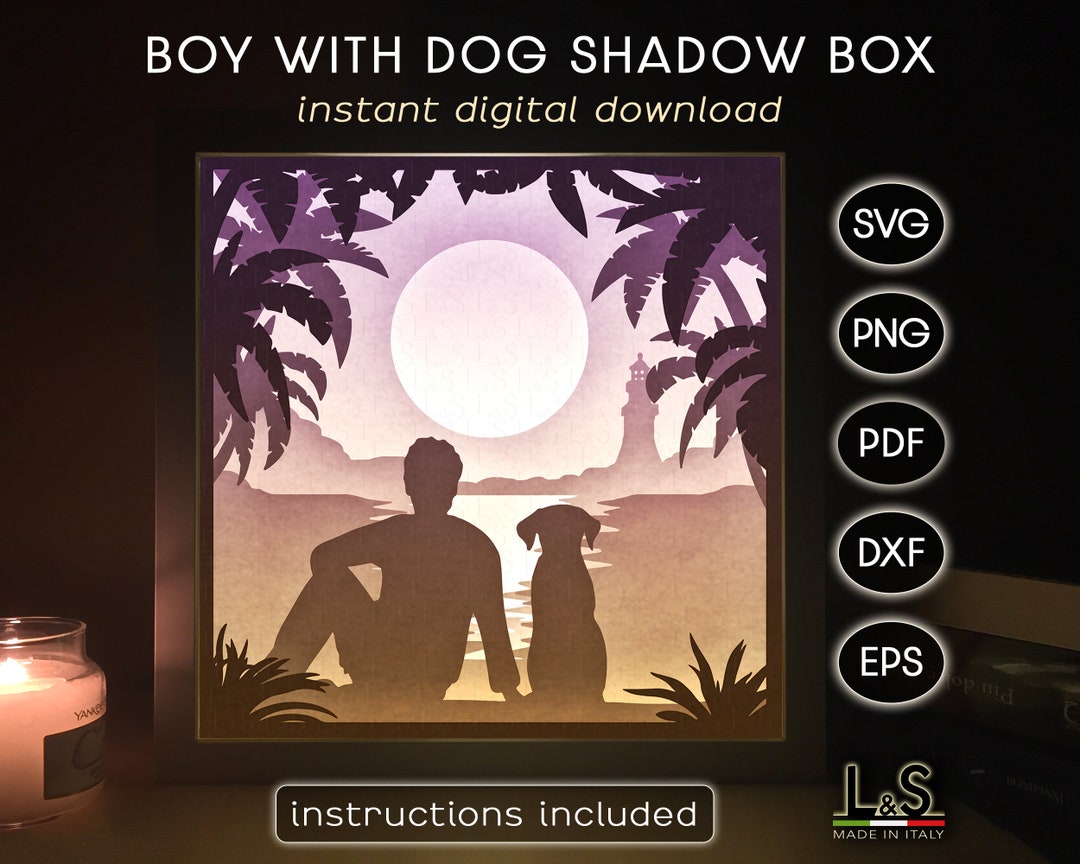 Dog Shadow Box Svg Cricut, Papercut Lightbox Svg, 3D Shadowbox Designs ...