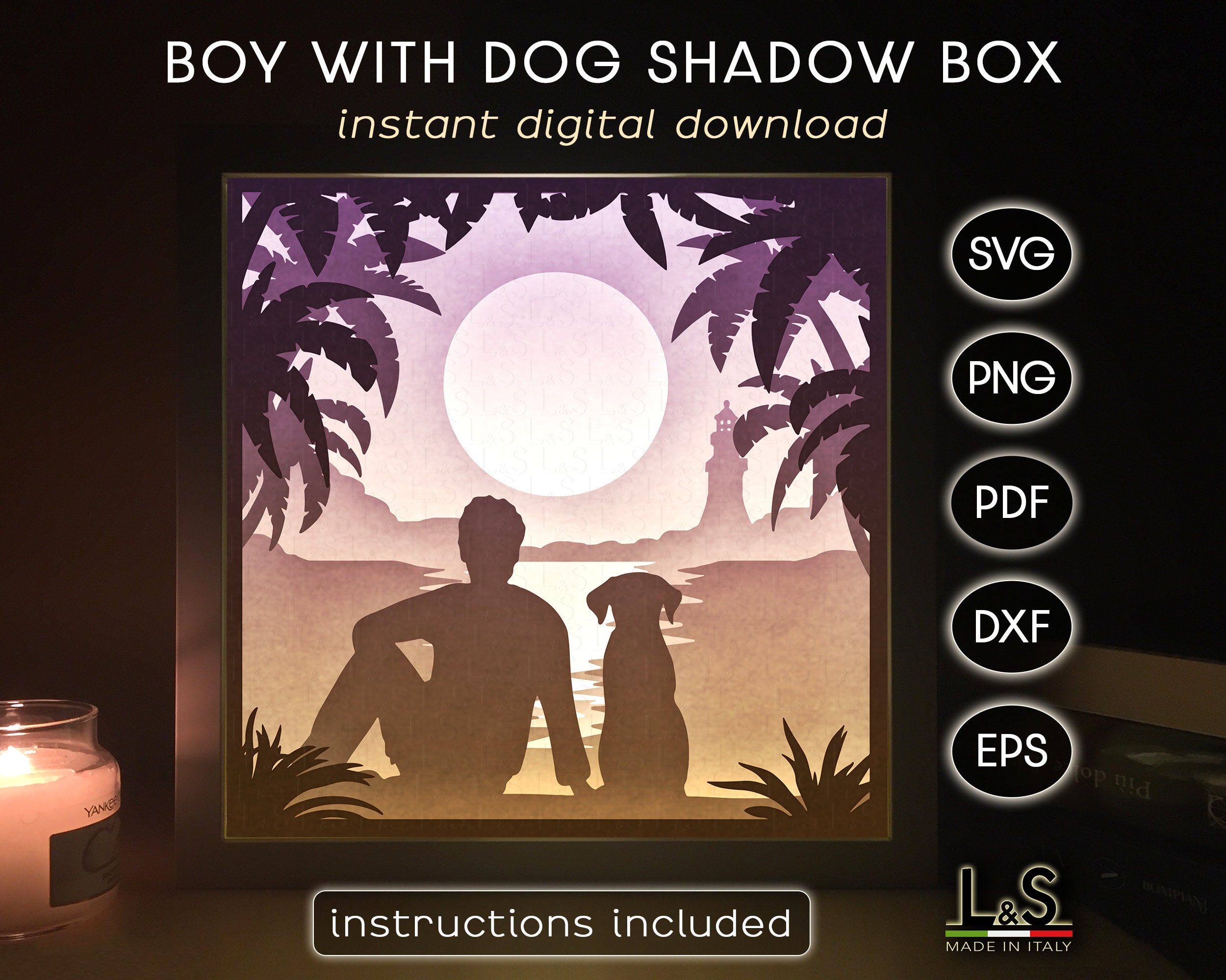 Dog Shadow Box Svg Cricut, Papercut Lightbox Svg, 3D Shadowbox Designs ...