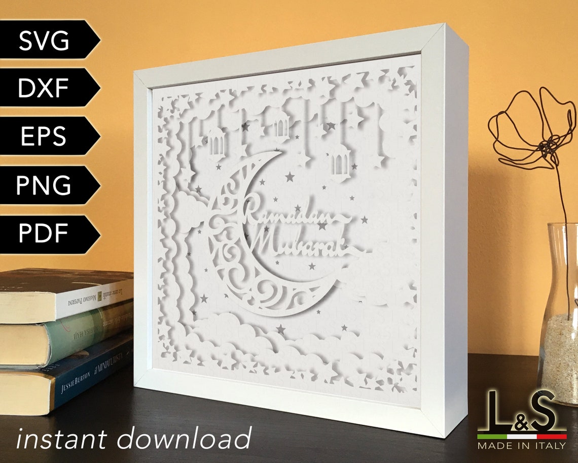 Ramadan Shadow Box Svg Bundle, Islamic Shadowbox Art, 3D Lightbox Svg ...
