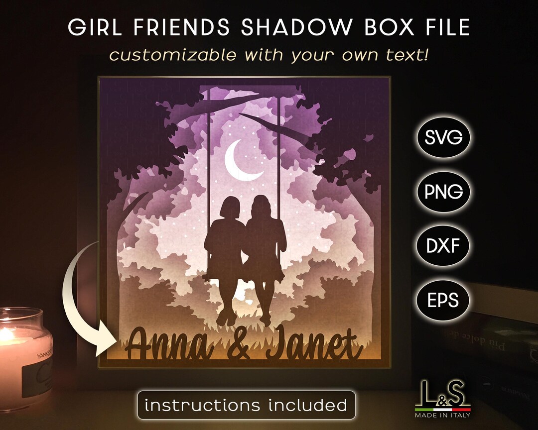 Customizable Sisters Shadow Box Svg Cricut, Personalized Friends ...