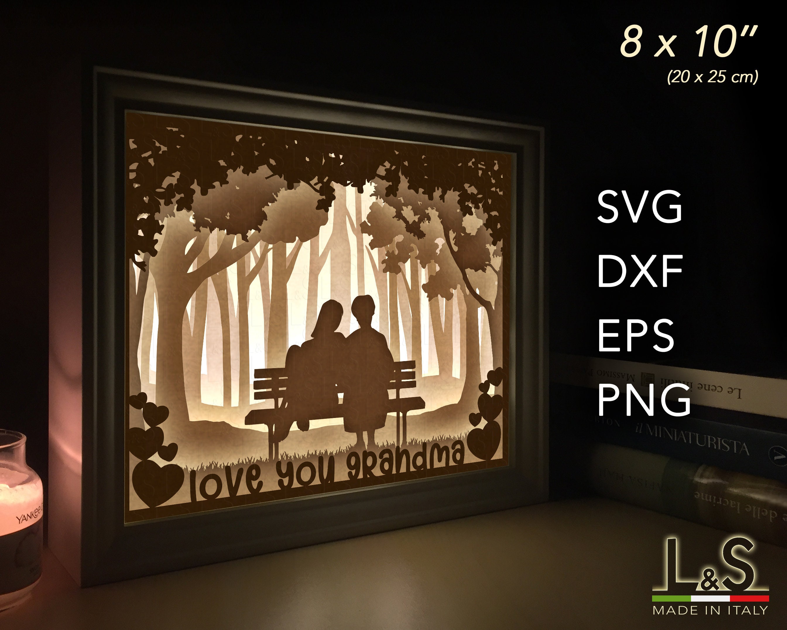 Love You Grandma Shadow Box Template, Grandmother Shadow Box Svg Cricut ...