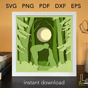 Layered Dog Shadow Box Svg Files for Cricut, 3D Dog Memorial Shadowbox ...