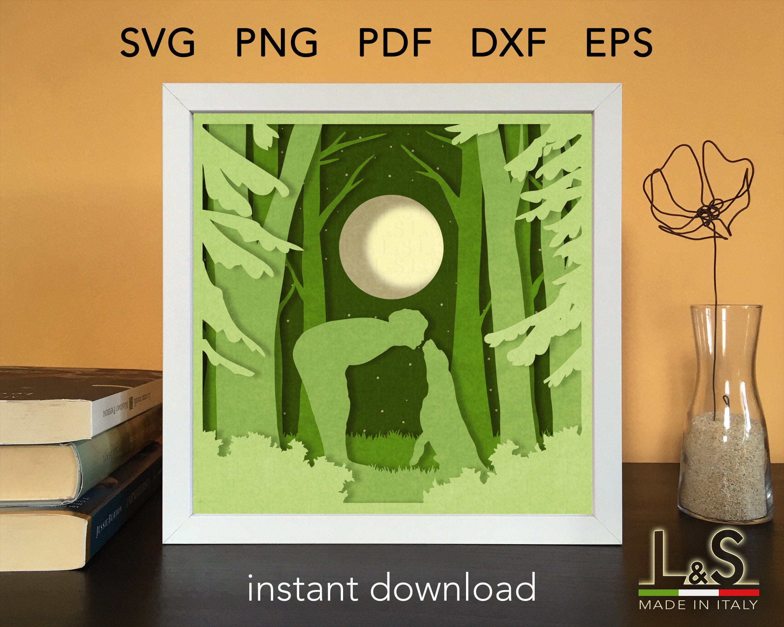 Layered Dog Shadow Box Svg Files for Cricut 3D Dog Memorial | Etsy