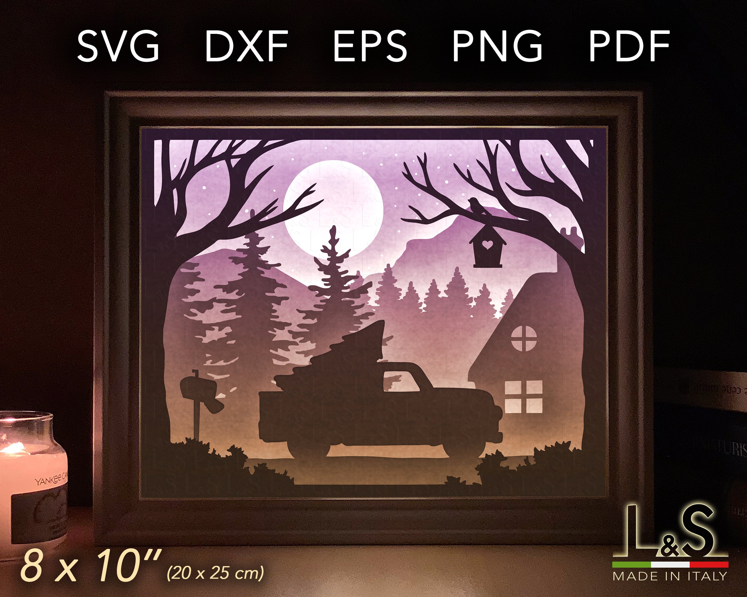 Christmas Shadow Box Svg Bundle Christmas Light Box Svg - Etsy