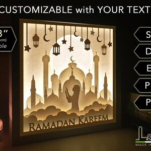 Customizable Shadow Box Svg Files for Cricut, Ramadan Light Box ...