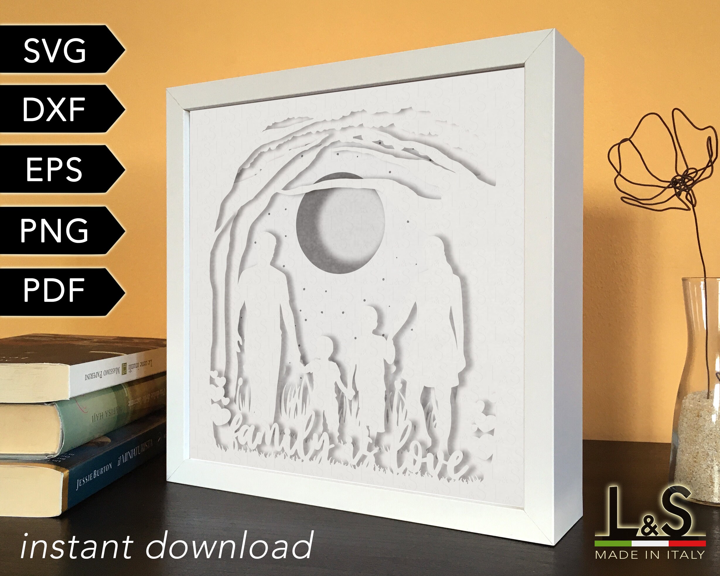 Family Shadow Box Template 3D Light Box Svg 3D Layered - Etsy