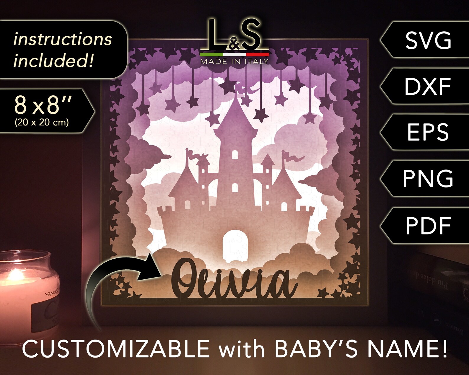 Customizable Baby Shadow Box Svg Bundle, 3D Nursery Shadowbox Art ...