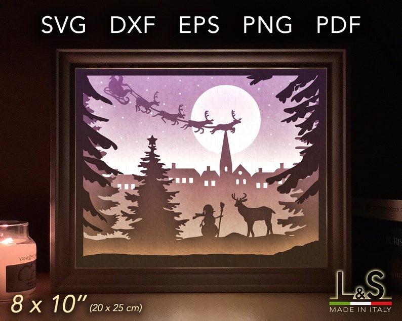 Christmas Shadow Box Svg Bundle Christmas Light Box Svg | Etsy