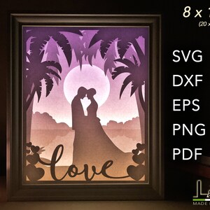 Love Shadow Box Svg Bundle, Valentines Day Shadowbox Svg Files, Wedding ...