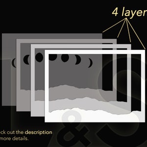 Moon Shadow Box Svg Cricut, 3D Lightbox Svg, Moon Phases Svg, Layered ...