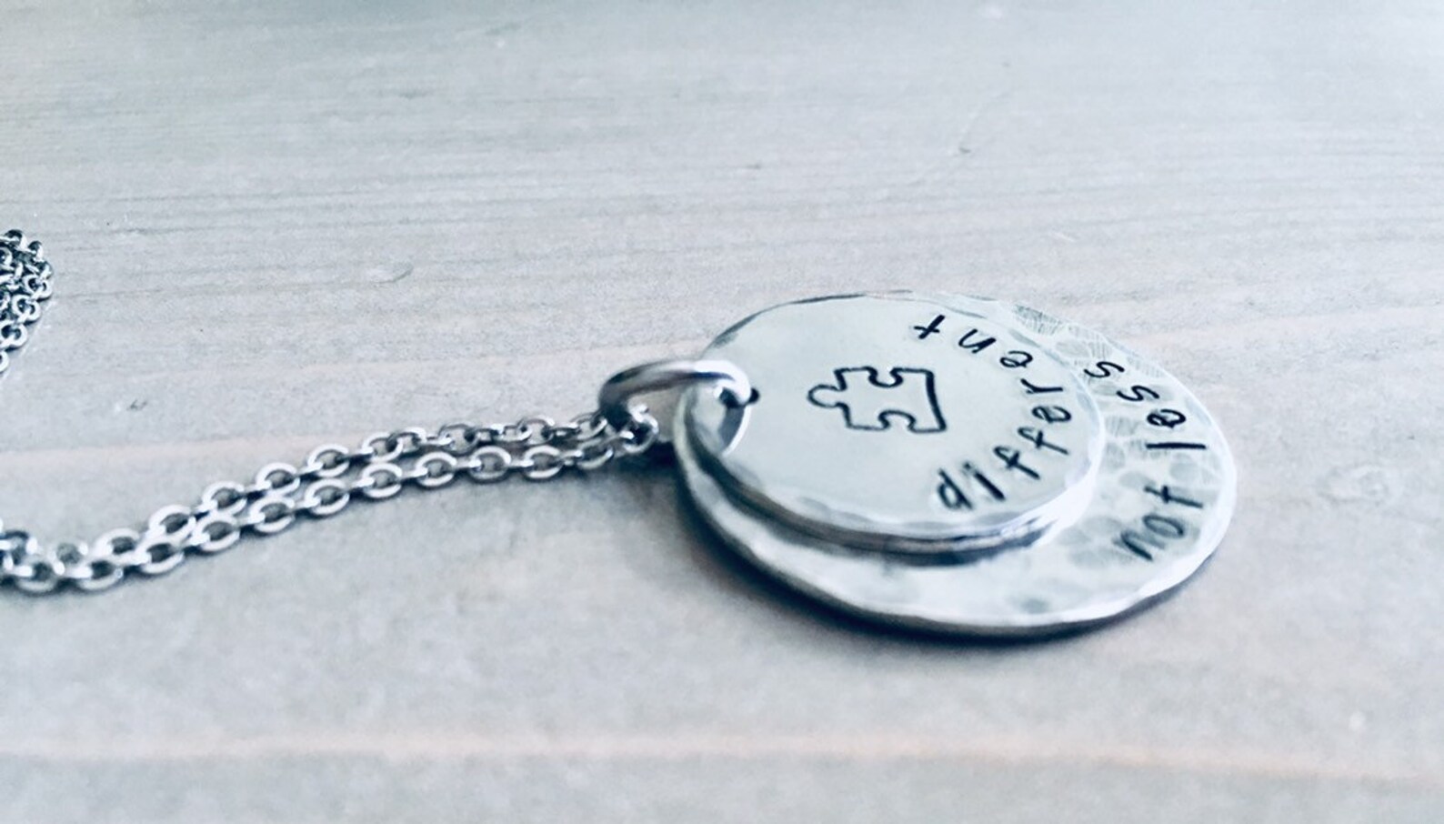 Different Not Less Necklace//autism Awareness//puzzle | Etsy