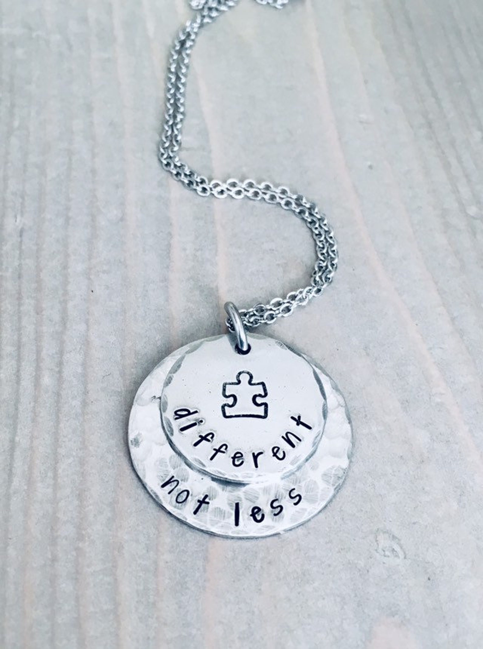 Different Not Less Necklace//autism Awareness//puzzle | Etsy