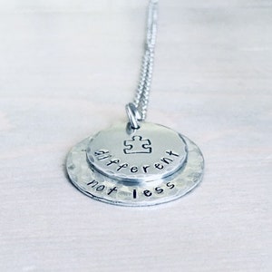Different Not Less Necklace//autism Awareness//puzzle Piece//autism ...