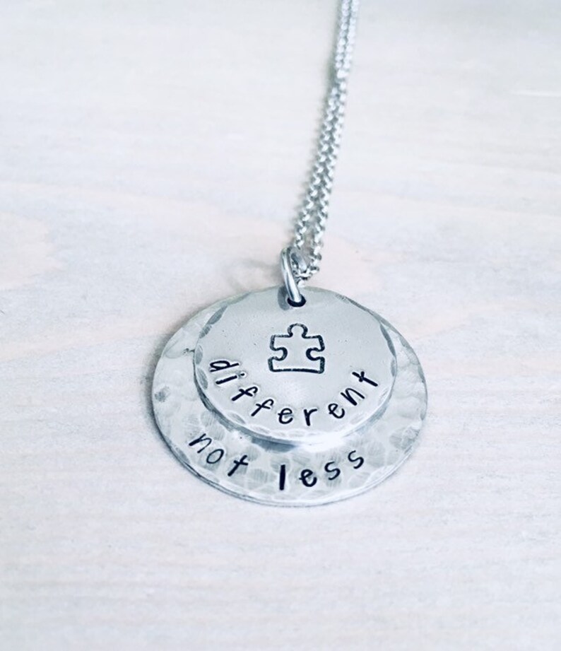 Different Not Less Necklace//autism Awareness//puzzle - Etsy