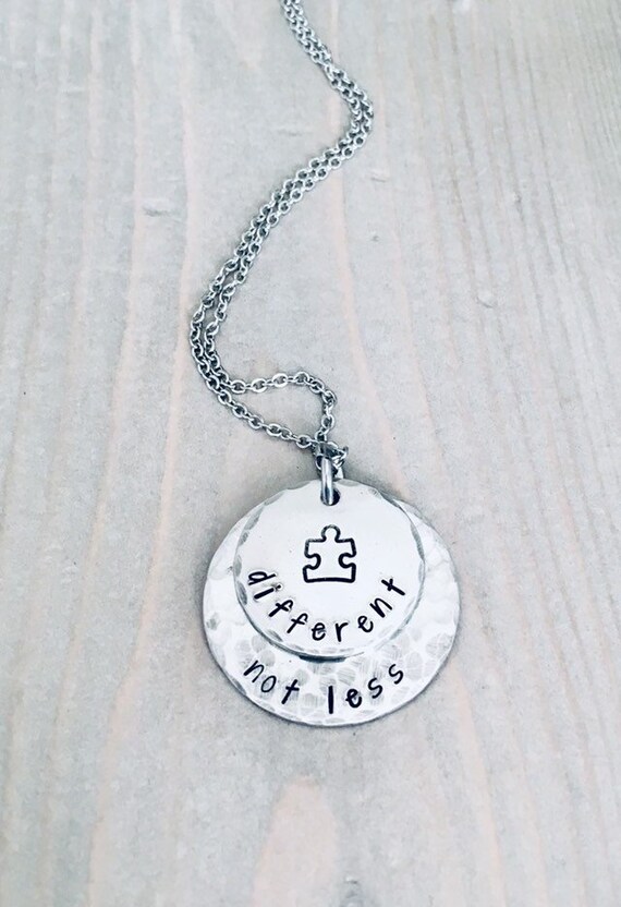 Different Not Less Necklace//autism Awareness//puzzle | Etsy
