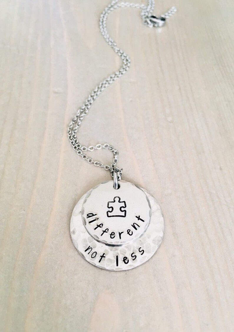 Different Not Less Necklace//autism Awareness//puzzle - Etsy