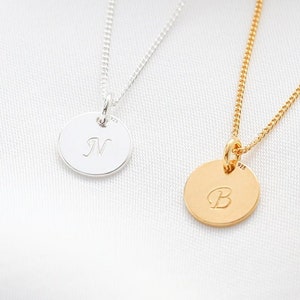 Initial Disc Charm, Personalised Disc in Sterling Silver, Disc Only ...