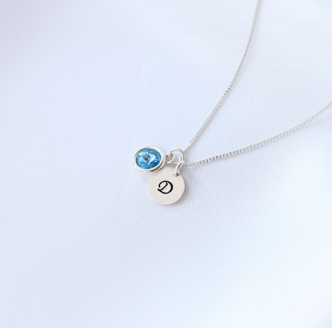 Initial Disc Charm Personalised Disc in Sterling Silver | Etsy