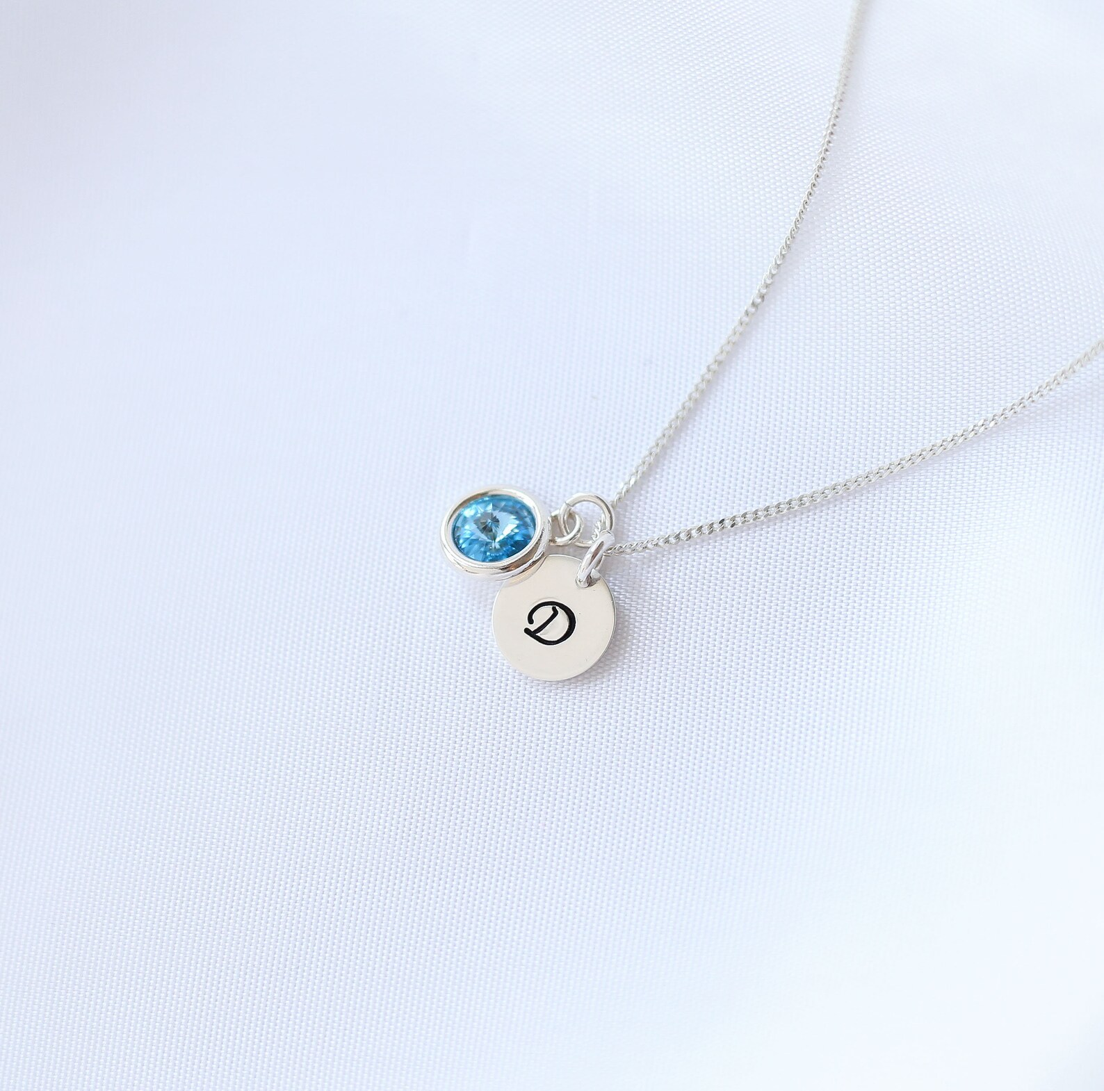 Initial Disc Charm Personalised Disc in Sterling Silver | Etsy